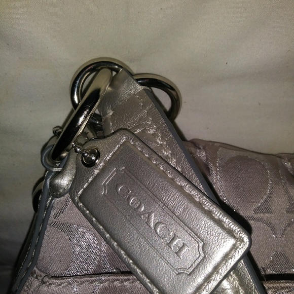 Coach | Bags | Coach Silver Medium Silver Handbag | Poshmark